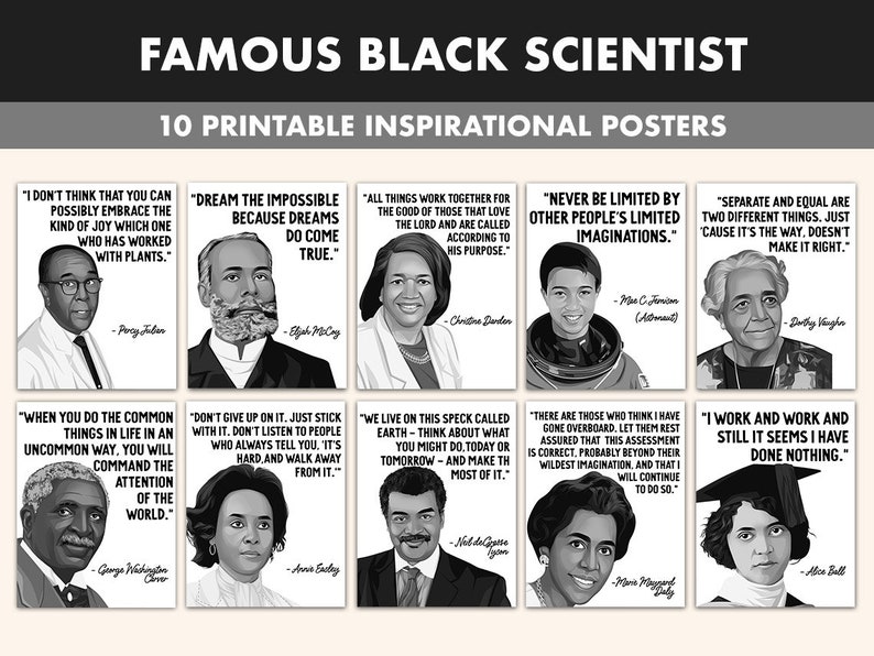Black Scientist Printable Posters 10 Inspiration Black - Etsy