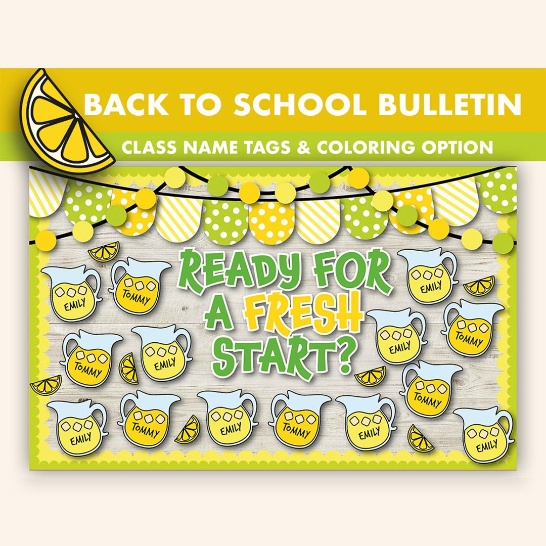 Back to School Bulletin Board Kit || Lemon Bulletin Boards Digital ...