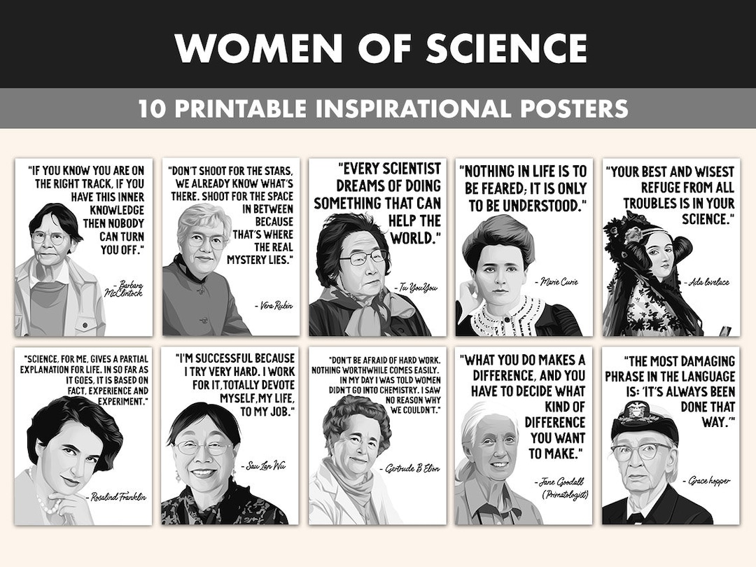 Famous Women Scientists Printable Posters 10 Inspiration Women in STEM ...