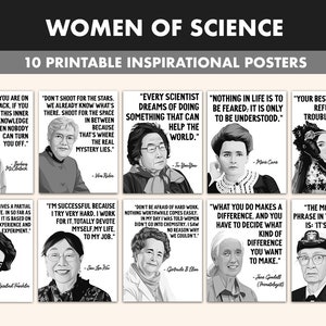 Famous Women Scientists Printable Posters 10 Inspiration Women in STEM ...