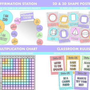 Dotty Pastel Classroom Decor Bundle || Editable Classroom Printable ...
