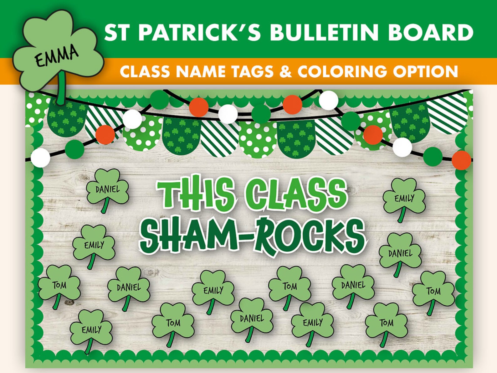 Shamrock Bulletin Board Kit St Patricks Day Bulletin Boards - Etsy