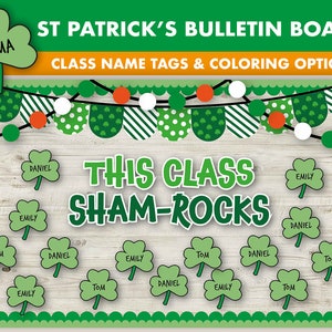 Shamrock Bulletin Board Kit St Patricks Day Bulletin Boards Digital St ...