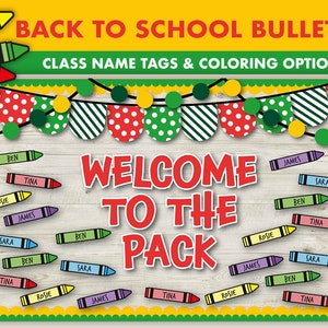 Back to School Bulletin Board Kit Crayon Bulletin Boards - Etsy