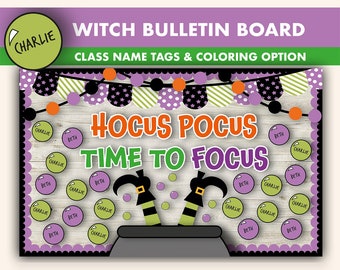 Halloween Hocus Pocus Bulletin Board Class Decor for Mental Health and ...