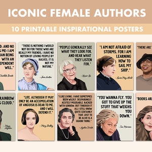 Female Authors Printable Posters 10 Inspiration Woman - Etsy
