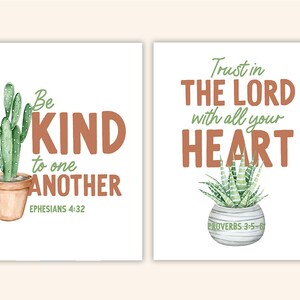 Cactus Bible Quote Posters || 8 Inspirational Green Bible Verse Wall ...