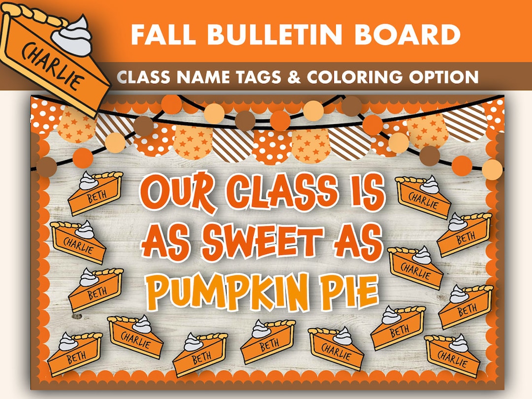Pumpkin Pie Bulletin Board Kit Fall Bulletin Boards Digital Fall ...