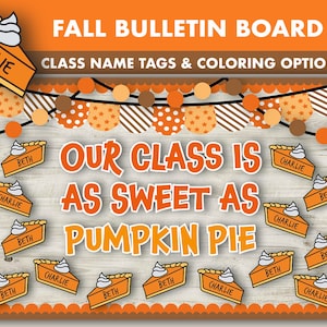 Pumpkin Pie Bulletin Board Kit Fall Bulletin Boards Digital Fall ...
