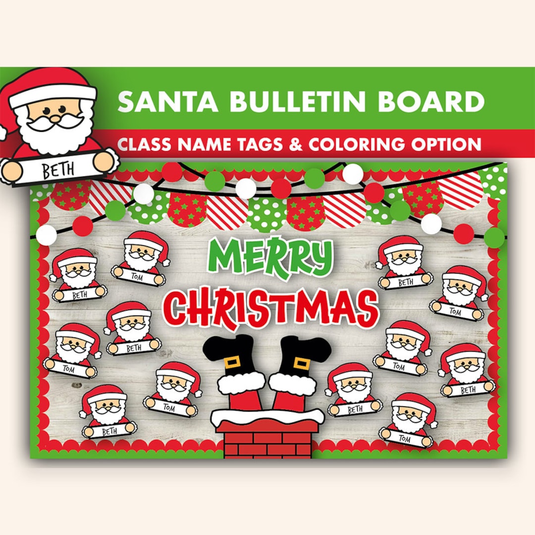 Santa Bulletin Board Kit || Christmas Bulletin Boards Digital ...