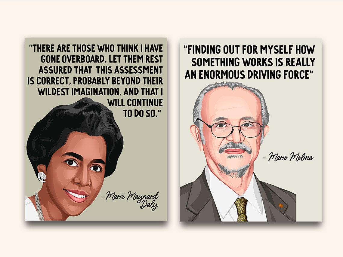 Famous Chemists Printable Posters || 10 Inspiration Chemistry Quote ...