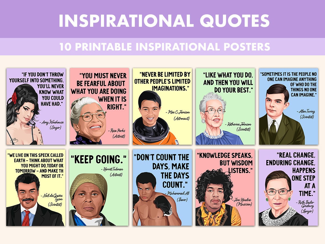 Inspirational Quotes Printable Posters 10 Inspiration Quote - Etsy UK