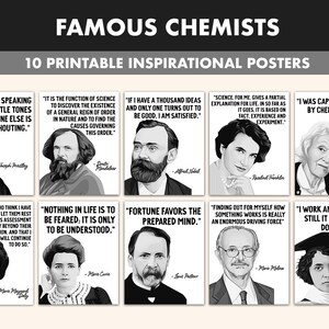 Famous Chemists Printable Posters 10 Inspiration Chemistry - Etsy UK