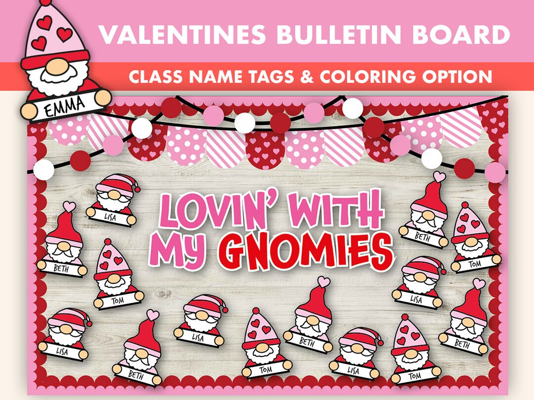 Gnome Valentines Day Bulletin Board Kit Valentines Bulletin Boards ...