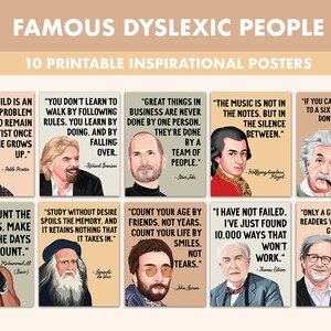 Famous Dyslexic People Printable Posters 10 Inspiration Dyslexia Quote ...