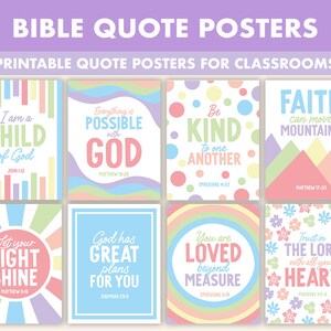 Pastel Bible Quote Posters 8 Inspirational Bible Verse Wall - Etsy