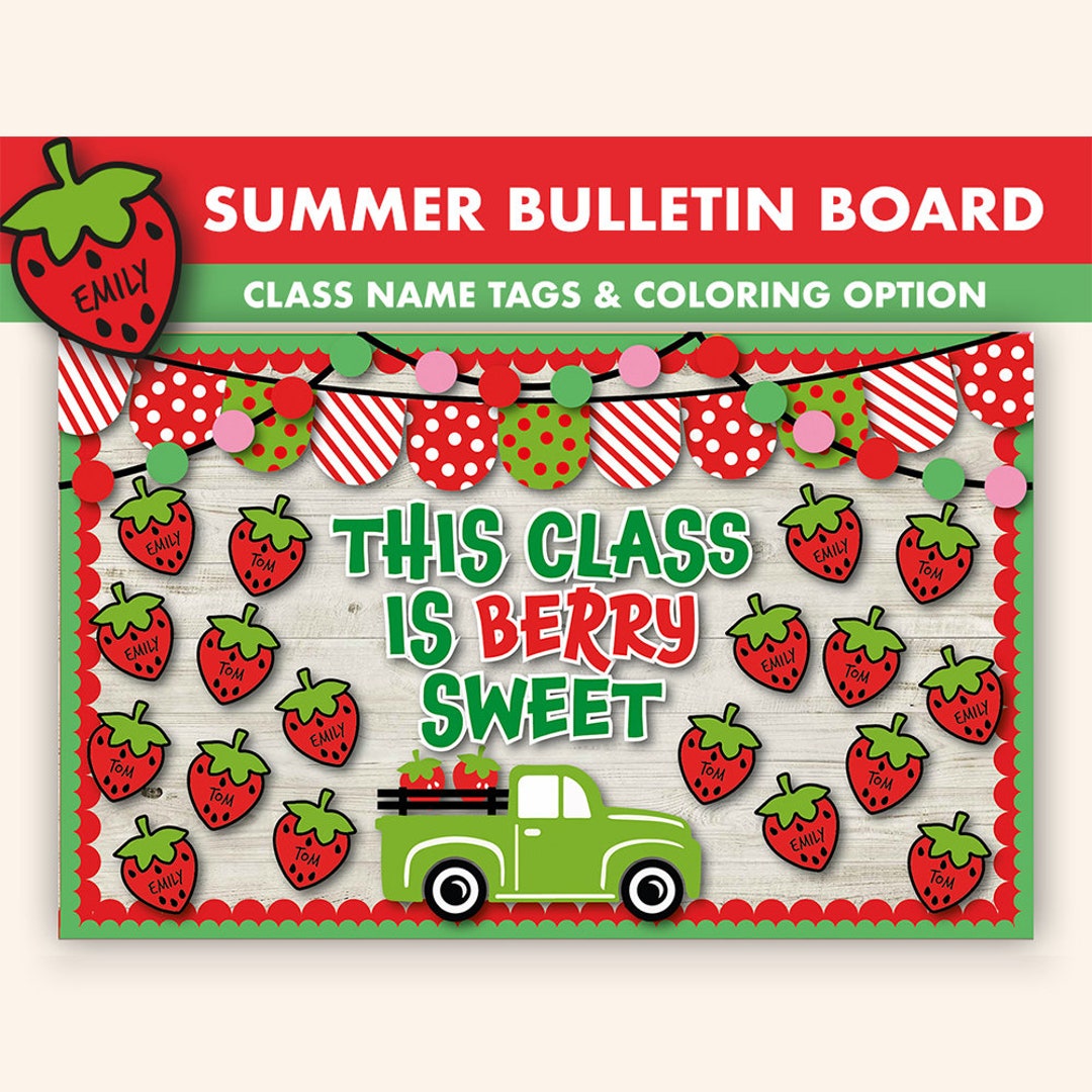 Strawberry Bulletin Board Kit || Summer Bulletin Boards Digital || May ...
