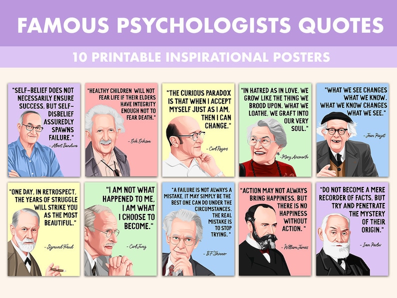 Famous Psychologists Printable Posters 10 Iconic - Etsy UK