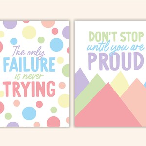 Pastel Growth Mindset Posters || 8 Inspiration Quote Posters for ...