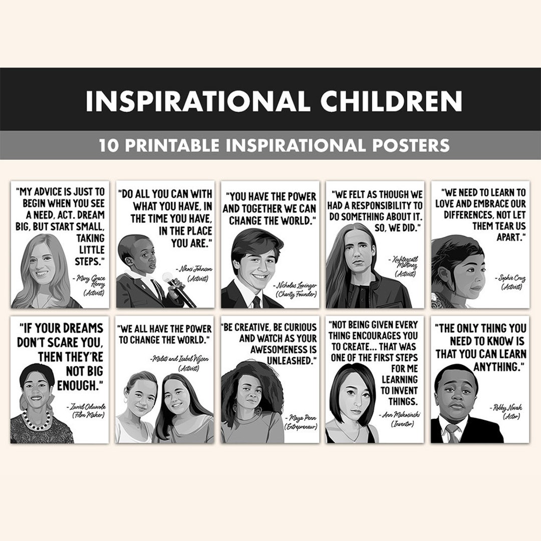 Inspirational Children Quotes Printable Posters || 10 Inspiration Kids ...