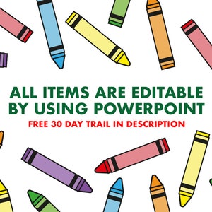 Crayon Classroom Decor Bundle Editable Classroom Printable Display ...