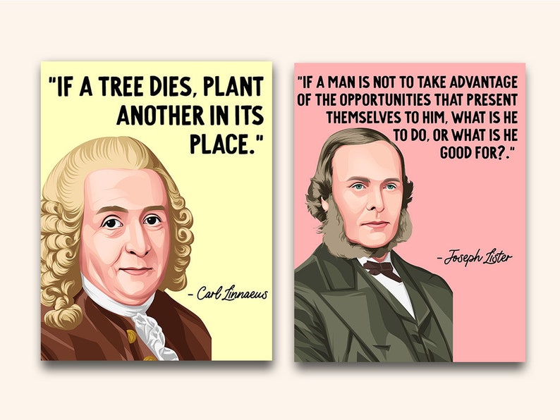 Famous Biologists Printable Posters 10 Inspiration Biology - Etsy