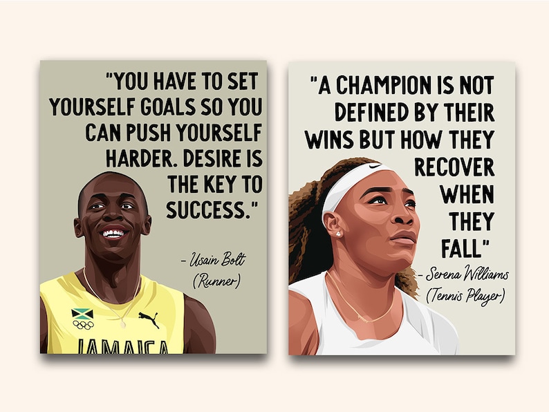 Inspirational Athletes Printable Posters 10 Inspiration - Etsy