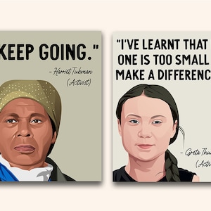 Women Changemakers Printable Posters || 10 Inspiration Women Quote ...