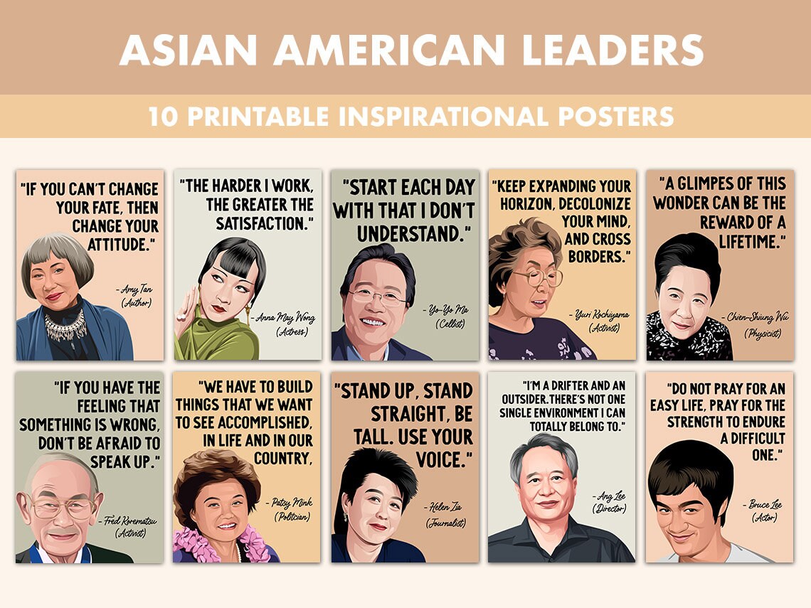 Asian American Leaders Printable Prints 10 Inspiration - Etsy