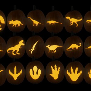 Dinosaur Pumpkin Stencils || Printable Dinosaur Pumpkin Carving ...