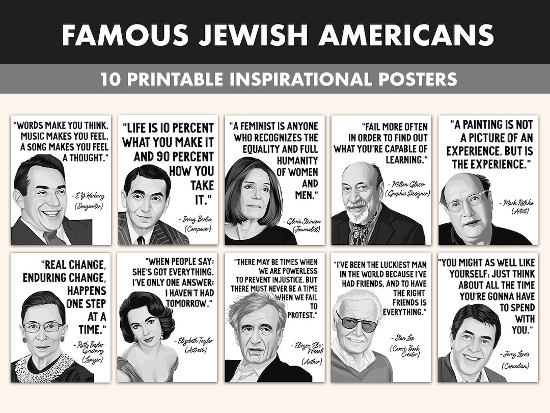 Famous Jewish Americans Printable Posters 10 Inspiration - Etsy