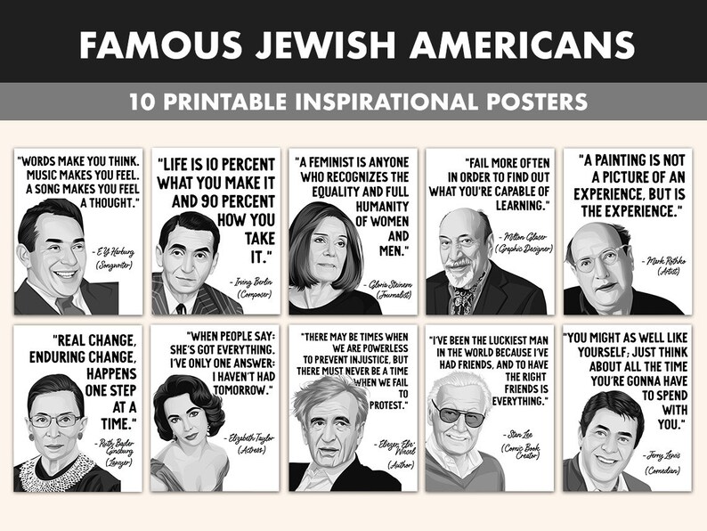 Famous Jewish Americans Printable Posters 10 Inspiration - Etsy