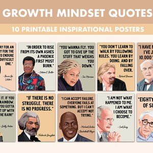 Famous Growth Minset Quotes Printable Posters 10 Growth Mindset Prints ...