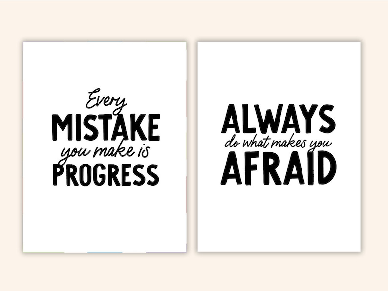 B&W Growth Mindset Posters || 8 Inspiration Quote Posters for Classroom ...