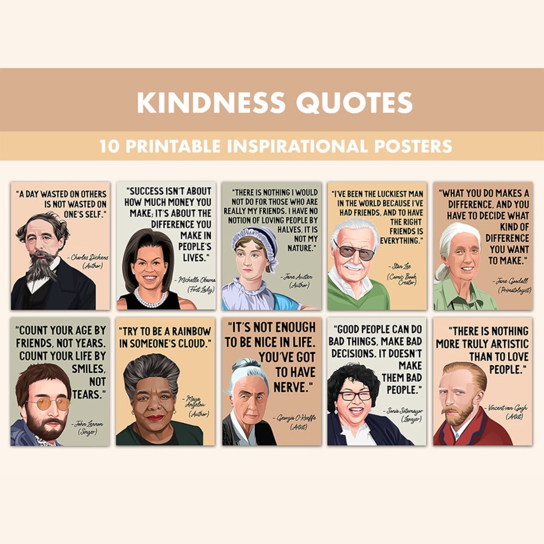 Kindness Quotes Printable Posters || 10 Kindness Posters for Classroom ...