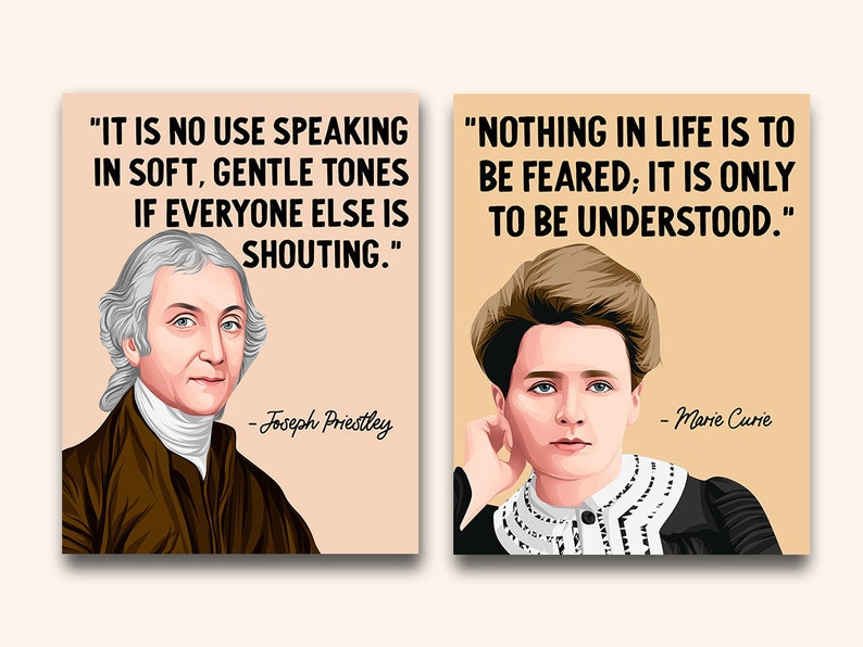 Famous Chemists Printable Posters 10 Inspiration Chemistry - Etsy