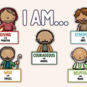 Pastel Bible Characters Bulletin Board || 19 Printable Christian ...