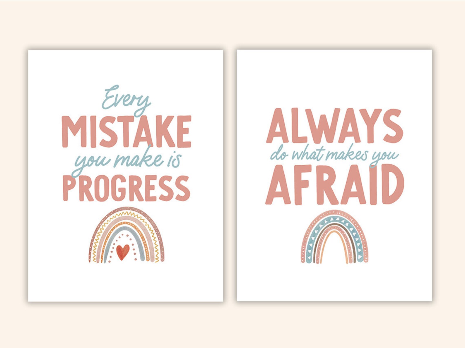 Boho Rainbow Growth Mindset Posters || 8 Inspiration Quote Posters for ...