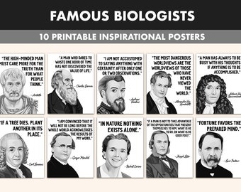 Famous Biologists Printable Posters 10 Inspiration Biology - Etsy UK