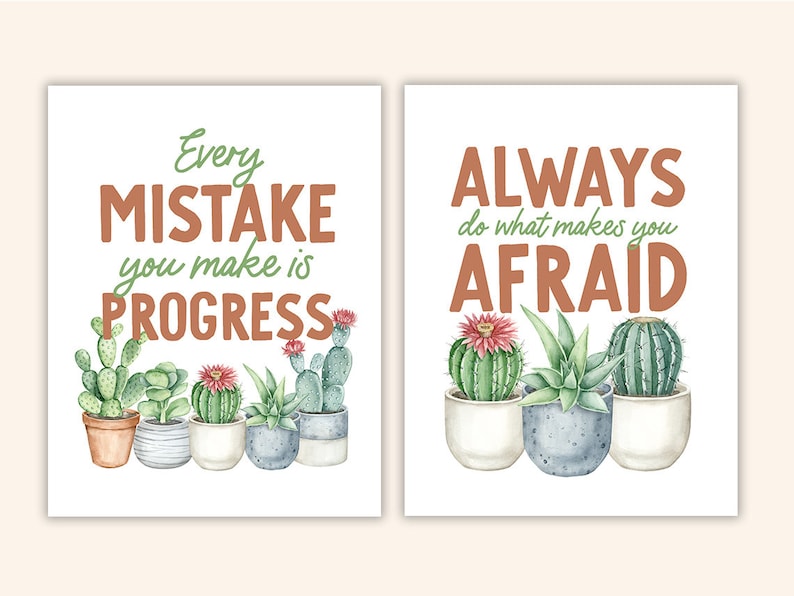 Plants Growth Mindset Posters 8 Inspiration Quote Posters - Etsy