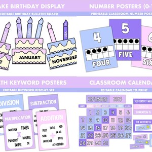 Shades of Purple Classroom Decor Bundle || Editable Classroom Printable ...