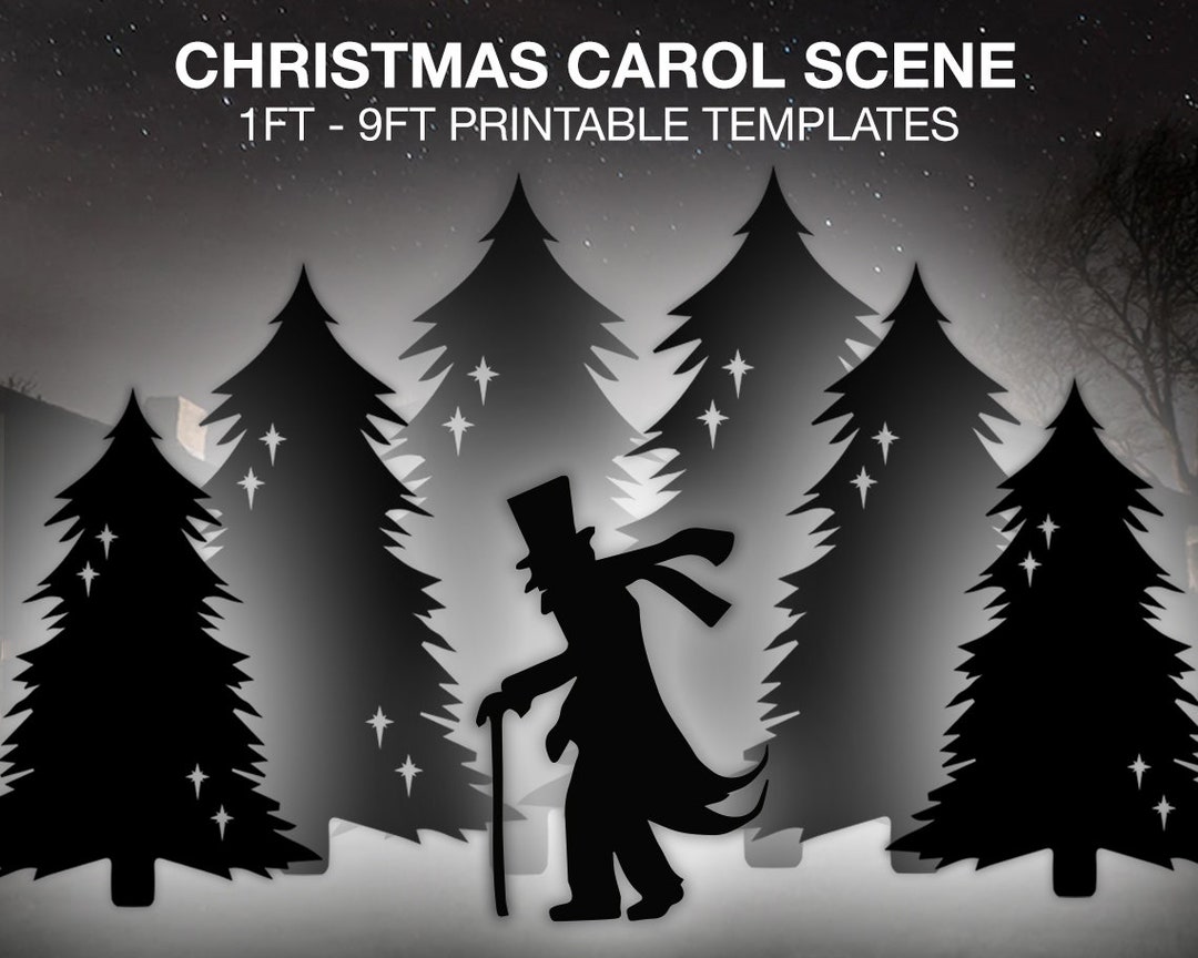 Christmas Carol Scrooge Template Printable Trace and Cut Christmas ...