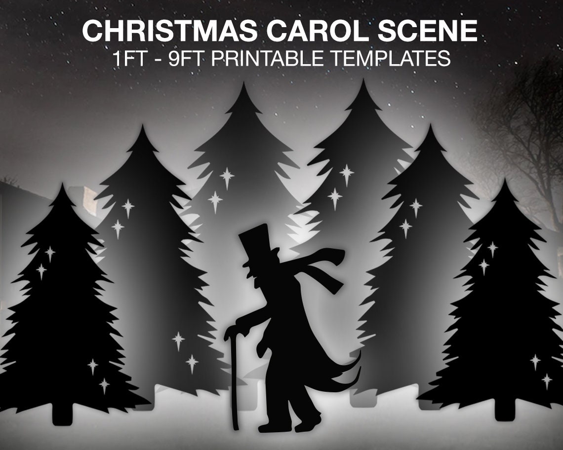 Christmas Carol Scrooge Template Printable || Trace and Cut Christmas ...