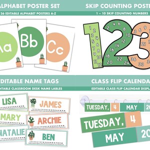 House Plants Classroom Decor Bundle || Editable Classroom Printable ...