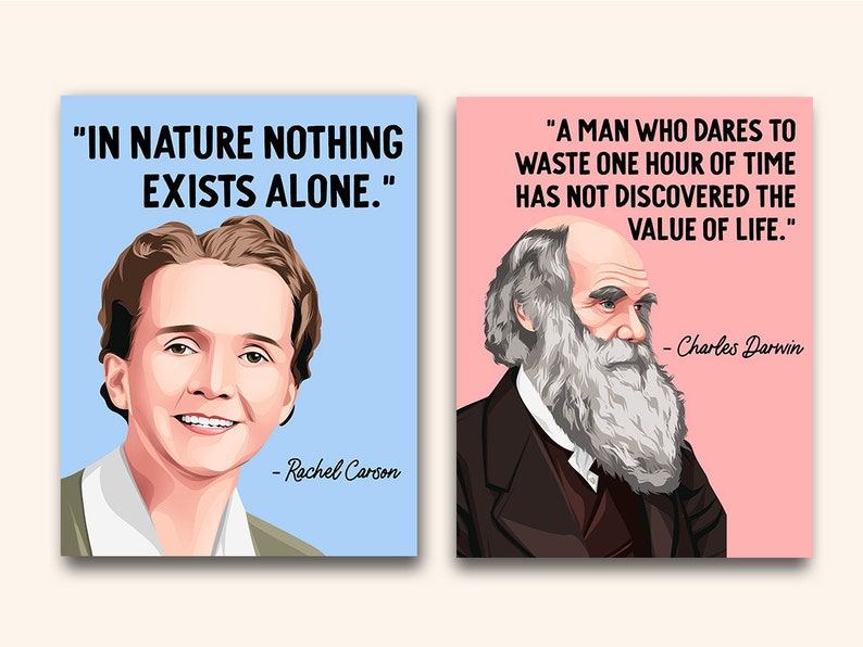 Famous Biologists Printable Posters || 10 Inspiration Biology Quote ...