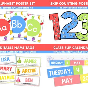 Fruit Classroom Decor Bundle || Editable Classroom Printable Display ...