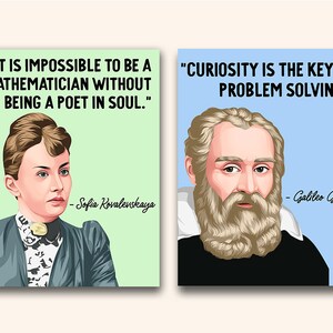 Famous Mathematicians Printable Posters || 10 Inspiration Math Quote ...