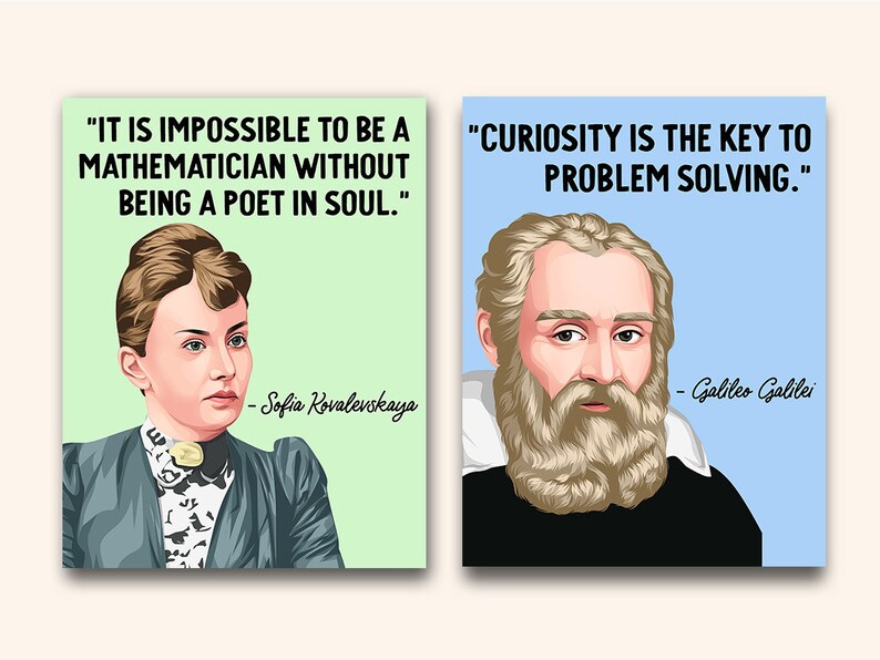 Famous Mathematicians Printable Posters || 10 Inspiration Math Quote ...