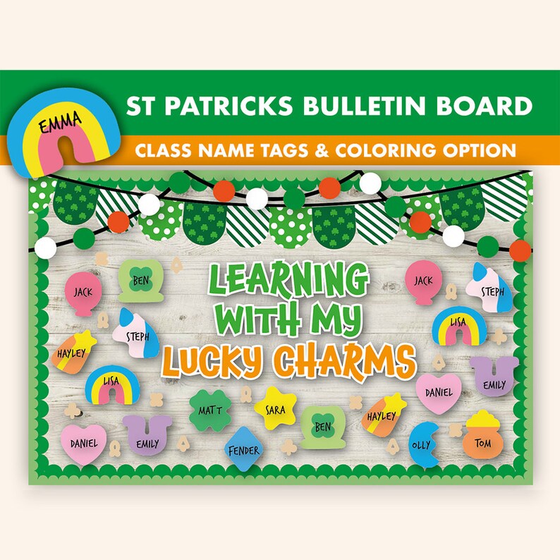Lucky Charms Bulletin Board Kit || St Patricks Day Bulletin Boards ...