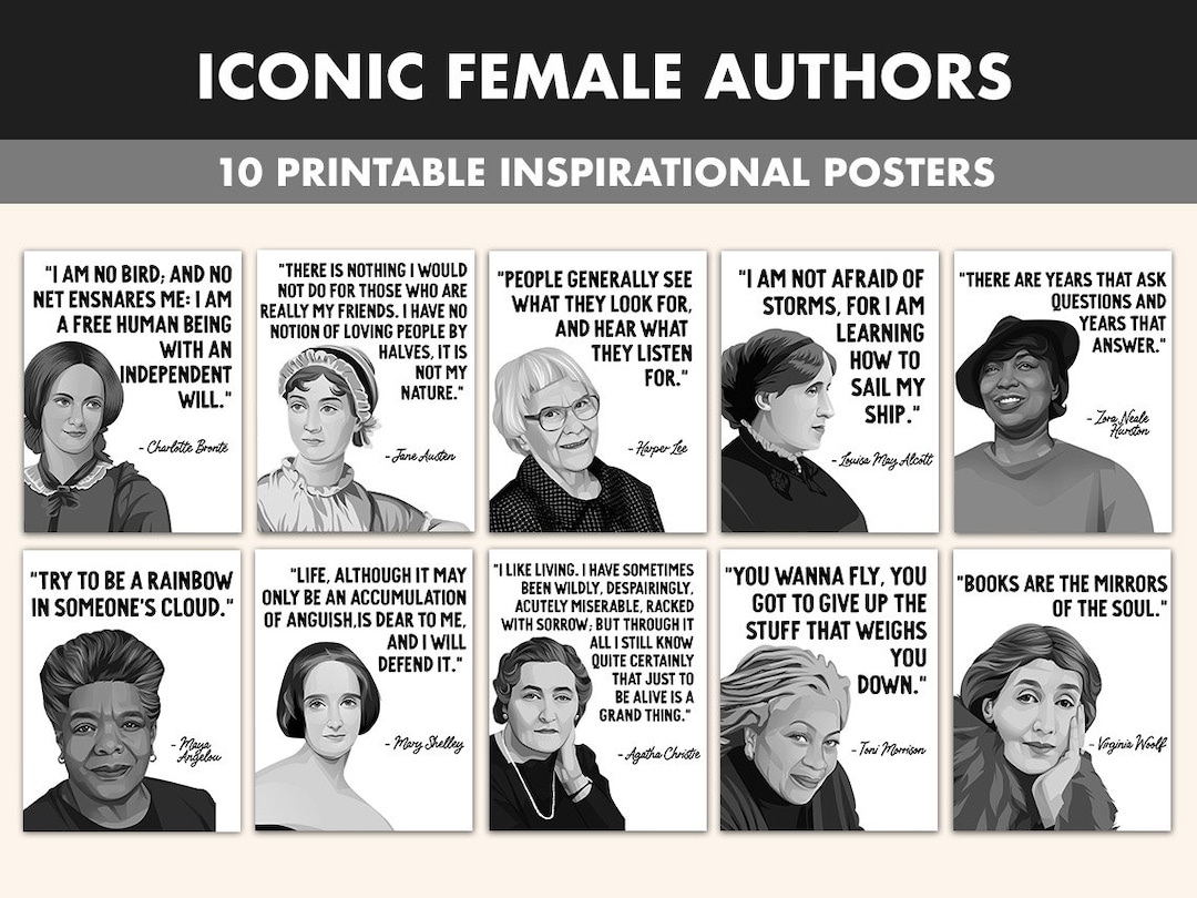 Female Authors Printable Posters 10 Inspiration Woman - Etsy